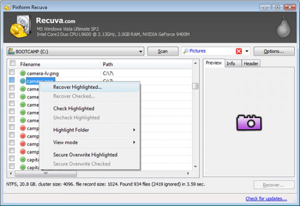 Recuva电脑端官方正版2025最新版绿色免费下载安装